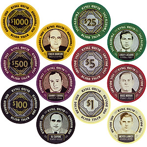 Beers & Bluffs & Blind Tiger, 2 Pack - Alcohol and Gangster 200 Denominated Poker Chip Sets & Playing Cards in Bottle Shaped Tin Case - Las Vegas Casino & Prohibition Theme Novelty Gift Box