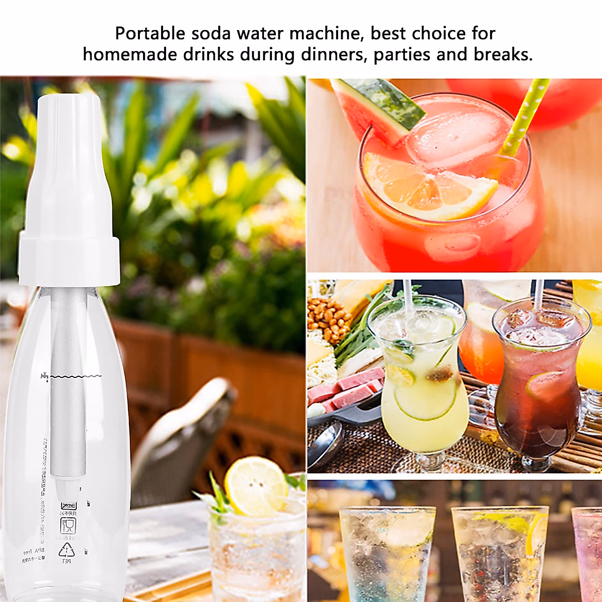 Household Portable Bubble Soda Water Machine, Homemade Carbonate Beverage Drink Maker For Make Homemade Soda and Cocktail Drinks soda maker machine for home.