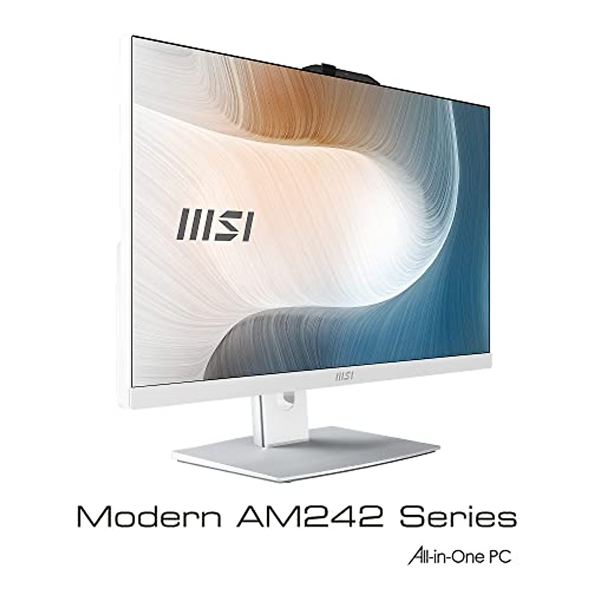 MSI Modern AM242TP AIO Desktop, 23.8" FHD Touchscreen, Intel Core i7-1165G7, 16GB Memory, 512GB SSD, WiFi 6, BT 5.1, FHD Webcam, White, Windows 10 Home (11M-487US)