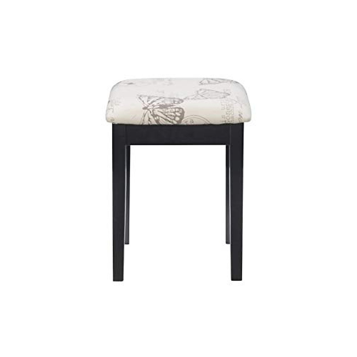 Linon Home Dcor Linon Black Butterfly Stool Vanity Set with Bench, 36"w x 18"d x 30"h,