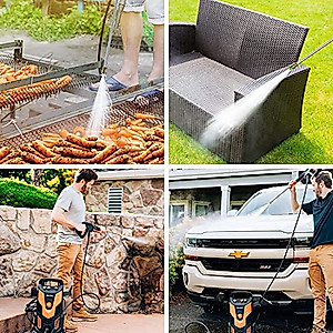 Rock&Rocker Upgraded 1750PSI Pressure Washer, 2.5GPM Portable Electric Power Washer with 360° Spinner Wheels, 4 Quick Connect Nozzles Foam Cannon for Car/Patio/Deck/Home Cleaning