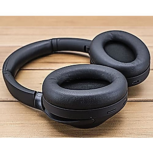 LTYIVABHTTW WH-1000XM4 Earpads - Compatible with WH-1000XM4 WH1000XM4, Ear Cushion with Soft Memory Foam (WH1000XM4 Black Protein Leather)
