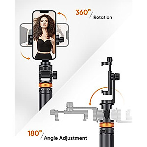 Newest 62" Phone Tripod, EUCOS Selfie Stick Tripod with Remote, Upgraded iPhone Tripod Stand & Travel Tripod, Solidest Cell Phone Tripod Compatible with iPhone 14/13/12 Pro Max/Samsung/GoPro/DJI