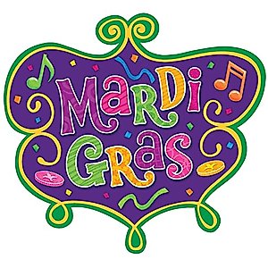 Amscan Mardi Gras Medium Cutout, 10 1/2" x 11", Multicolor