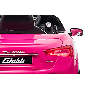 Best Ride On Cars Maserati Ghibli, 12V Battery Powered Ride On Toy, Pink, Large