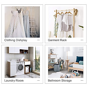 KINGRACK 2-in 1 Garment Rack, Clothing Rack with 2 Tier Metal Basket, Rolling Storage Cart Clothes Organizer Coat Rack Storage Stand on Wheels for Home Bedroom Laundry Small Place Entryway, White