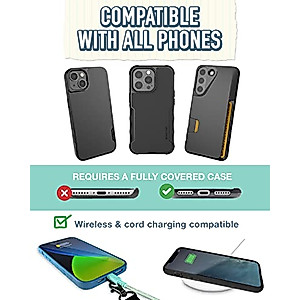 Smartish Phone Wristlet - Case Clinger - Universal iPhone Holder with Detachable Wrist Strap Loop - Black Vegan Leather