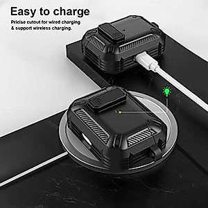 leChivée for Airpods Pro Case Cover with Lock, Air Pod Pro Case Full-Body Rugged Shockproof Airpod Pro Hard Case Protective Cover with Keychain Compatible with AirPods Pro Charging Case for Men Women