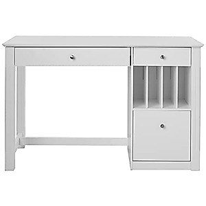 Walker Edison Modern Wood Computer Writing Desk Storage File Drawer Office Home Office Workstation Small, 48 Inch, White