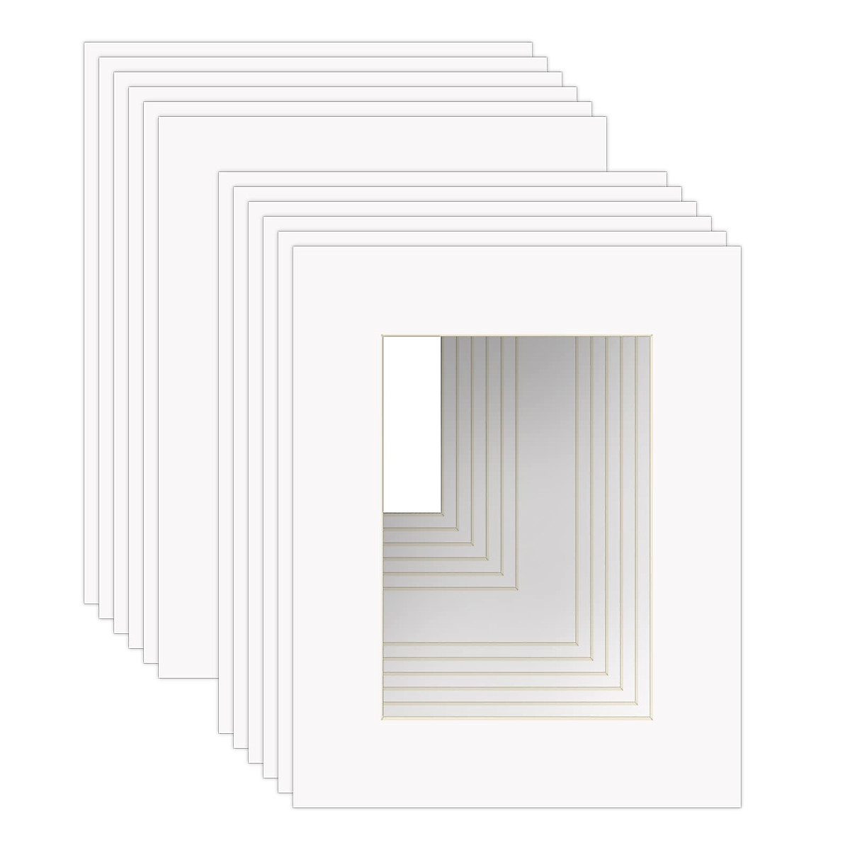 ZBEIVAN 8x10 White Picture Mats with Core Bevel Cut Frame Mattes for 5x7 Pictures- Pack of 12