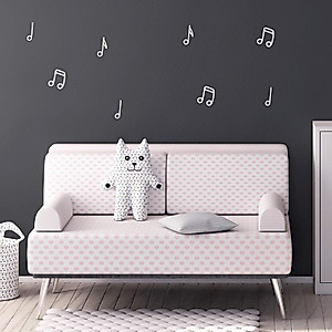 Vinyl Wall Art Decal - One Line Notes - from 1" to 3" Each - Trendy Minimalist Artistic Design Sticker for Music School Classroom Studio Office Laptop Mug Window Notebook Decor (White)