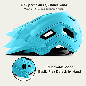 OUWOR Road & Mountain Bike MTB Helmet for Adult Men Women Youth, with Removable Visor and Adjustable Dial (Camouflage Green)