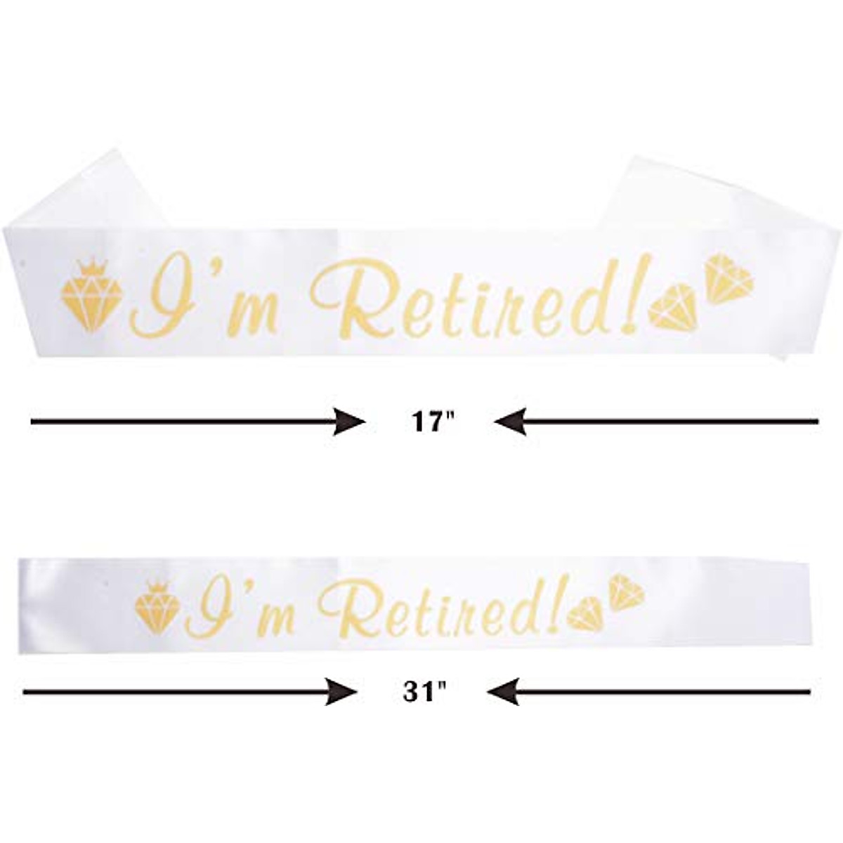 Retirement Decorations Party Sash and Crown for Women - Fabulous Set: Glitter Sash + Gold Rhinestone Premium Metal Tiara - Christmas Gift for Her