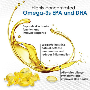 Omega-Caps HP Snip Tips for Cats & Smaller Dogs - Omega 3, EPA, DHA, Vitamins, Minerals, Antioxidants - Support Immune System, Joints, Heart, and Brain - 60 Capsules