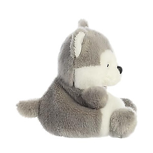 Aurora® Adorable Palm Pals™ Busky Husky™ Stuffed Animal - Pocket-Sized Play - Collectable Fun - Gray 5 Inches