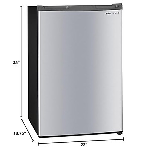 Arctic Wind 2AW1SLF44A 4.4-Cu. Ft Energy Star Compact Refrigerator with Freezer Compartment in Silver