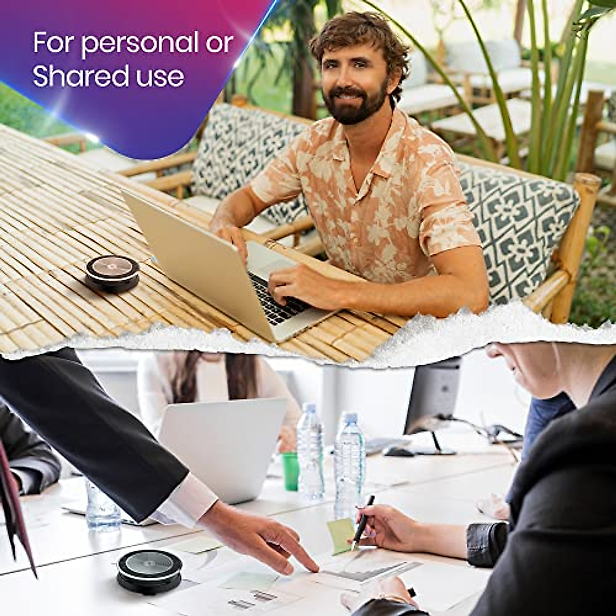 Global Teck Worldwide GTW Bundle EPOS - Sennheiser SP 30 Speakerphone w/Microfiber Cloth, Compatible w/Teams, Zoom, Webex, Skype, Mobile, Tablets, PC/Mac