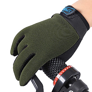 Accmor Kids Cycling Gloves, Kids Fishing Gloves, 4-10 Years Boys Girls Kids Sport Gloves, Breathable Non-Slip Full Finger Gloves for Child Cycling Climbing Riding Biking Outdoor Sports,Green