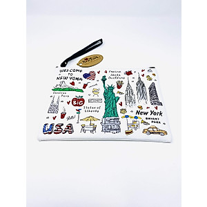 Girls & Women Large Fashion Cute New York Souvenir Zipper pouch Travel Cosmetic Bag Hand Bag Makeup Purse (JP-330133B)