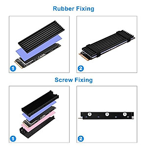 ELUTENG M.2 SSD Heatsink for PS5 / PC Easy Installation Heat Sink M2 SATA NVME Cooling Sink with 4 Thermal Silicone Pads M.2 SSD Cooler Set Heat Reduction for 2280 WD SanDisk Crucial Kingston Samsung