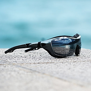 Stealth Hybrid Goggles Matte Black Frame/Smoke Sunglasses Floating Water Jet Ski Goggles Sport Designed for Kite Boarding, Surfer, Kayak, Jetskiing, other water sports.