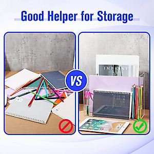 Vicenpal Slim Acrylic File Box with Handles, Clear File Box Organizer, Acrylic Desktop File Box for Home Work Office Desk File Documents Index Business Card Sorting Storage (2 Set)