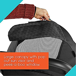 Summer Infant 3Dpac CS Compact Stroller, Black – Car Seat Adaptable Baby Lightweight Stroller with Convenient One-Hand Fold, Reclining Seat and Extra-Large Canopy