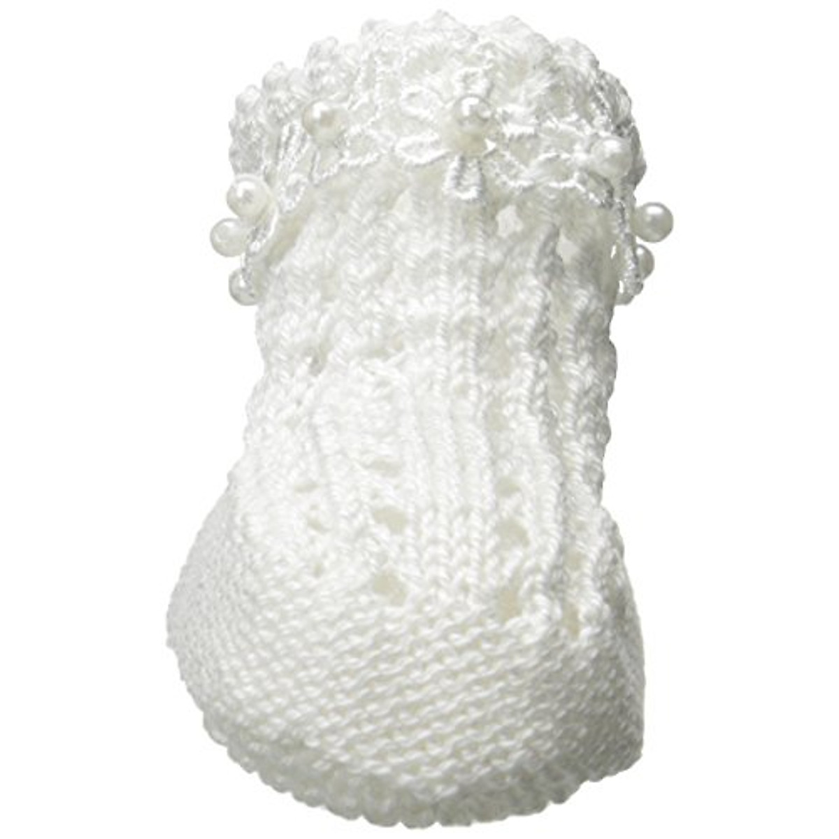 Jefferies Socks Baby Girls' Newborn Daisy Pearl Bootie, White