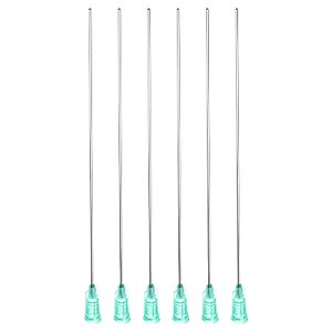 PATIKIL 18Ga x 5 Inch Dispensing Needle Tips, 6Pcs Stainless Steel and Plastic Glue Needle Tube Blunt Tips with Luer Lock for Glue Oil Applicator, Green