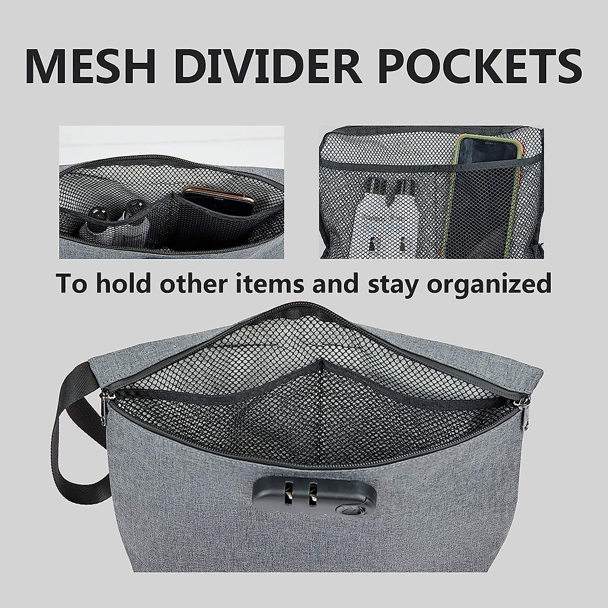 TARFEPA Large Water-Resistant Storage Box with Combination Lock, Portable Storage Case, Ziplock Bag Organizer Lockable Bag for Home and Travel Great Gifts for Women/Men