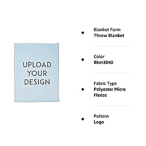 COLORCOMMALL Personalized Custom Throw Blanket - 30x40 Inch Fleece Minky Customized Photo Design Text Logo Name Picture Gift for Halloween Family Friends Kids Baby Dogs Pets (BKM3040, 30"x40")