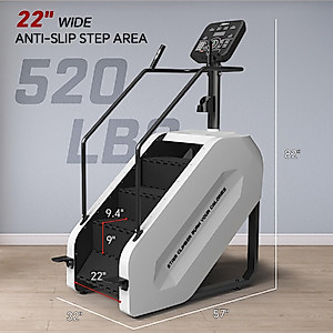 SPART Stair Climber with LED Screen, Commercial Grade Stepmill Exercise Machine, 15 Speed Levels Stair Climber Stepping Machine for Cardio and Lower Body Workouts, 660LBS, 15-164 Steps/Minute, White