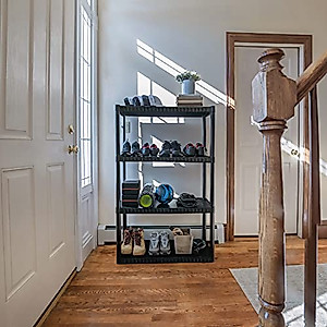 BLACK+DECKER Shelving Unit, Medium Duty Storage Shelving Unit, Garage Organizer, Indoor and Outdoor, Black (1-Pack, 14"x34")