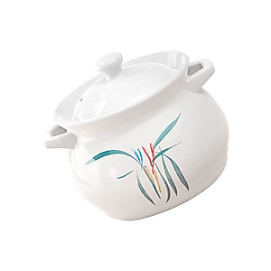 Hemoton Stove Oven Ceramic Stew Pot Soup Pot Casserole Pot Oven Pot Stockpot Clay Pot Earthenware Pot Ceramic Cookware with Cover for Stew Steam Christmas Supplies Japanese Soup Bowl