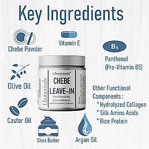 Chebe Argan Oil and Chebe Leave In Hair Conditioner Bundle for Hair Growth Bundle (Unscented), 8 oz. Each