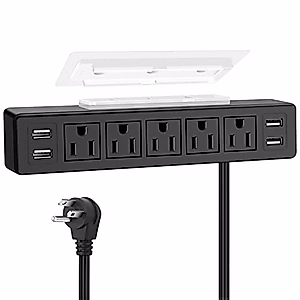 Under Desk Power Strip 4 AC 4 USB-A & 5 AC 4 USB-A