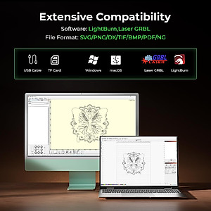 10w Laser Engraver with Air Assist, Laser Engraving Machine with Rotary Roller, High Precision Laser Cutter and Engraver for Wood, Metal, Acrylic, Cylindrical Objects, Tumblers