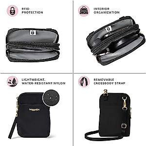 Baggallini Womens - Small Travel Bag With Blocking Sleeves Water-resistant Lightweight Mini Purse Take Two RFID Bryant Crossbody, Portobello Shimmer