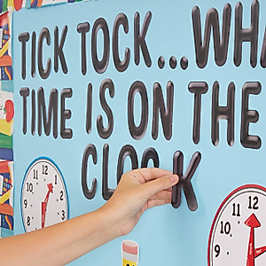 Eureka 845306 Alphabet and Numbers Bulletin Board and Classroom Decorations for Teachers, 4'' H, Black, 180pcs