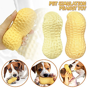 FGEAKL Squeaky Dog Chew Toys,Indestructible Tough, Durable Interactive Dog Toys for Teething Boredom, Peanut Toys for Extreme Chewers, Toothbrush Dental Care (2Pcs)