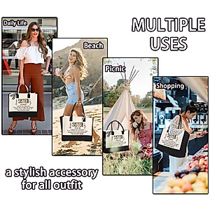 BackURyear Sister Birthday Gifts, Friendship Gifts for Sister, Thank You Gifts for Sister, Sister Tote Bag Gifts, Sister Graduation Gifts, Sis Gifts/Christmas Gifts for Sister