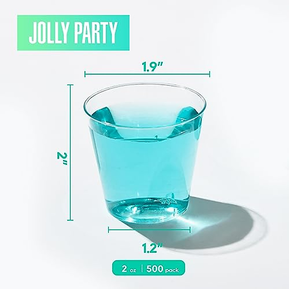 2 OZ 500 Pack Plastic Shot Glasses, Disposable Cups, Wine Tasting Cups, Small Plastic Tumbler for Whiskey, Wine Tasting, Food Samples, Perfect for Halloween, Thanksgiving, Christmas Party