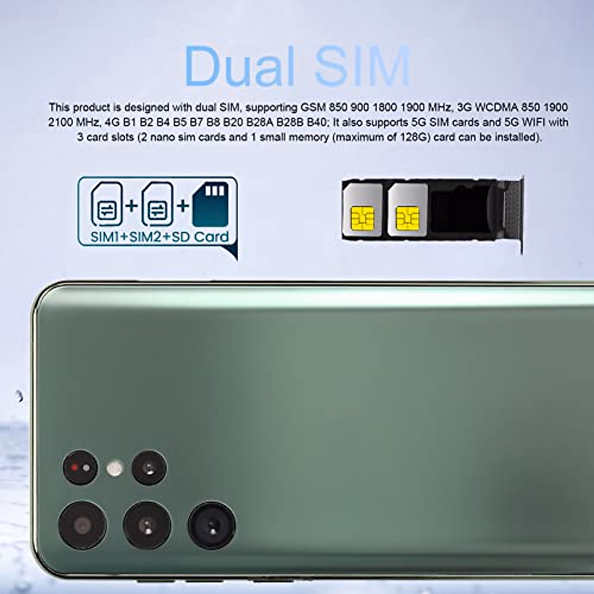 PUSOKEI Unlocked Smartphone, 4G Mobile Phone with Stylus, 6.52 inch FHD Screen, 4GB RAM 64GB ROM, 16MP+32MP Camera, Navigation System, 5G WiFi, Face Unlock, Android12, 4500mAh Battery