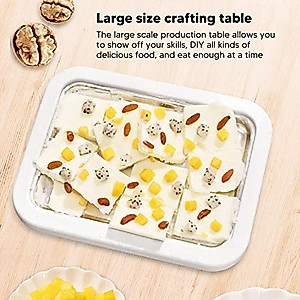 Jeanoko Instant Ice Cream Maker, Ice Cream Roller Plate DIY Handcraft Non Plug in Required Large Size Stainless Steel Rolled Ice Cream Maker with Plastic Shovel(White)