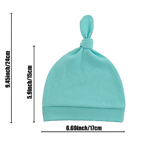 Newborn Baby Hat and Mittens Set, Newborn Hospital Hat/Beanies with Knot & No Scratch Mittens for 0-6 Months (HNYY16) Multicolor