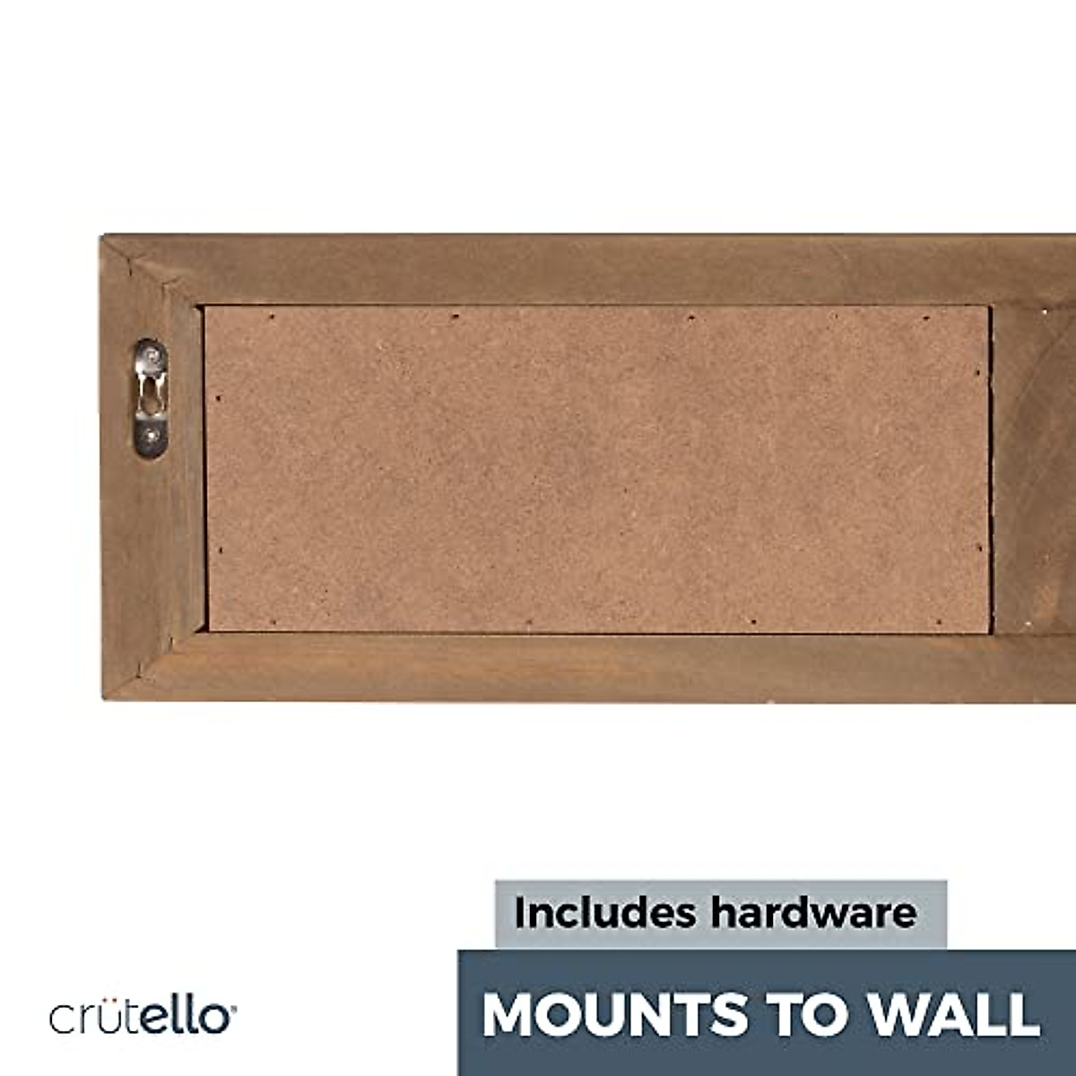 Crutello Rustic Towel Bar with Galvanized Backing for Bathrooms, 24x6 Inches - Wall Mounted Towel Rack Barnwood & Black Metal Bar, Farmhouse Decor