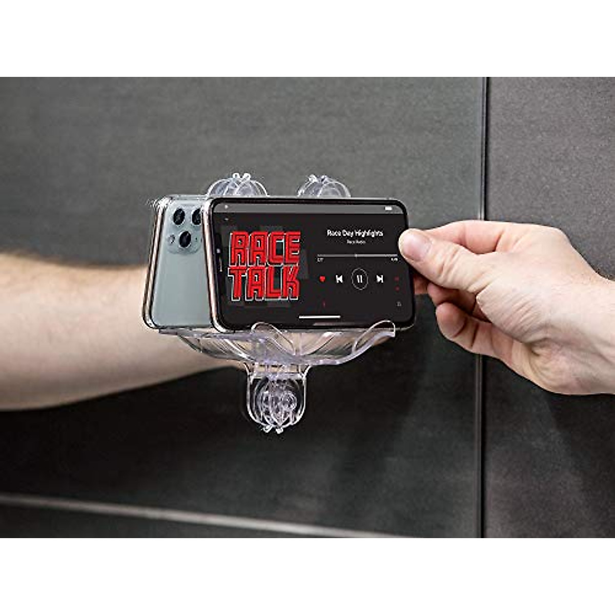 WeatherTech MirrorFone - Phone Holder Mount for Bathroom Kitchen Shower Mirror Tile (8AWB1)