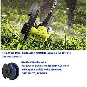LEIMO KPARTS 0.065 String Trimmer Spool Line for Ryobi One+ AC14RL3A , 0.065" Autofeed Replacement Spools for Ryobi 18V, 24V, and 40V Cordless Trimmers (10 Pack)