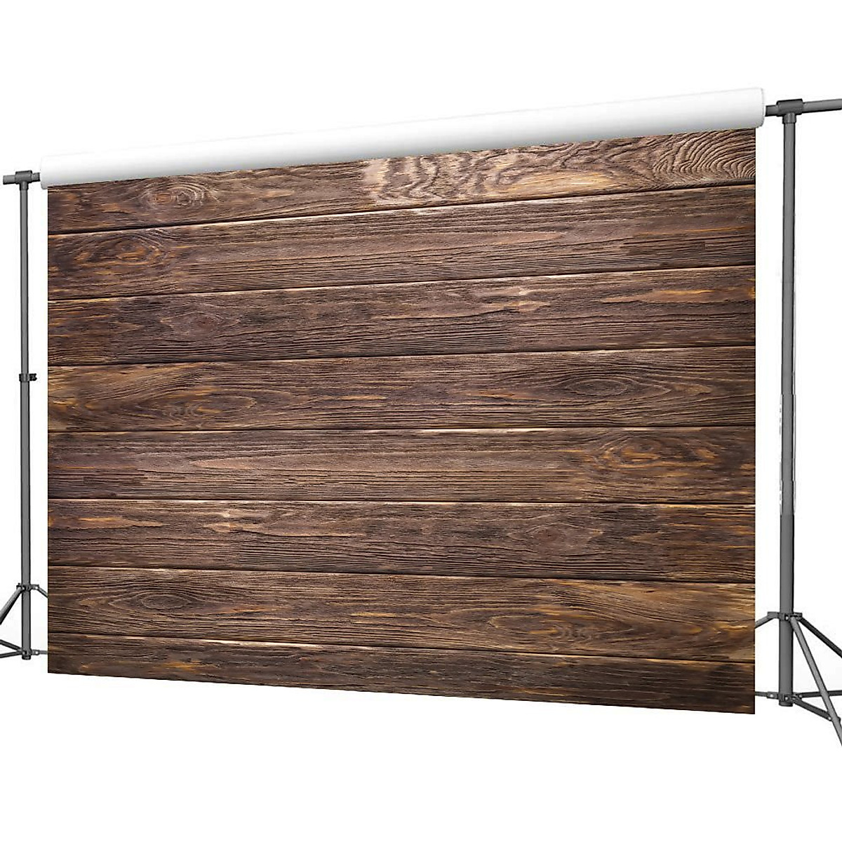 LYWYGG 10x10ft Thin Vinyl Brown Wood Backdrop Photographers Retro Wood Wall Background Cloth Seamless CP-19-1010