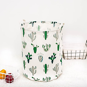 Large Green Catcus Laundry Hamper Bucket for Storage Bin,Kids Room, Home Organizer, Nursery Storage, Baby Hamper with Cactus Design